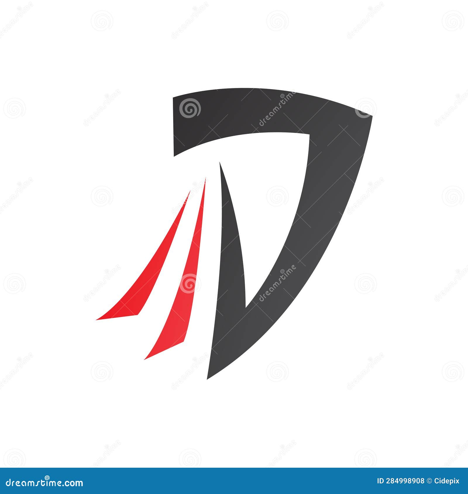Black and Red Letter D Icon with Tails Stock Vector - Illustration of ...