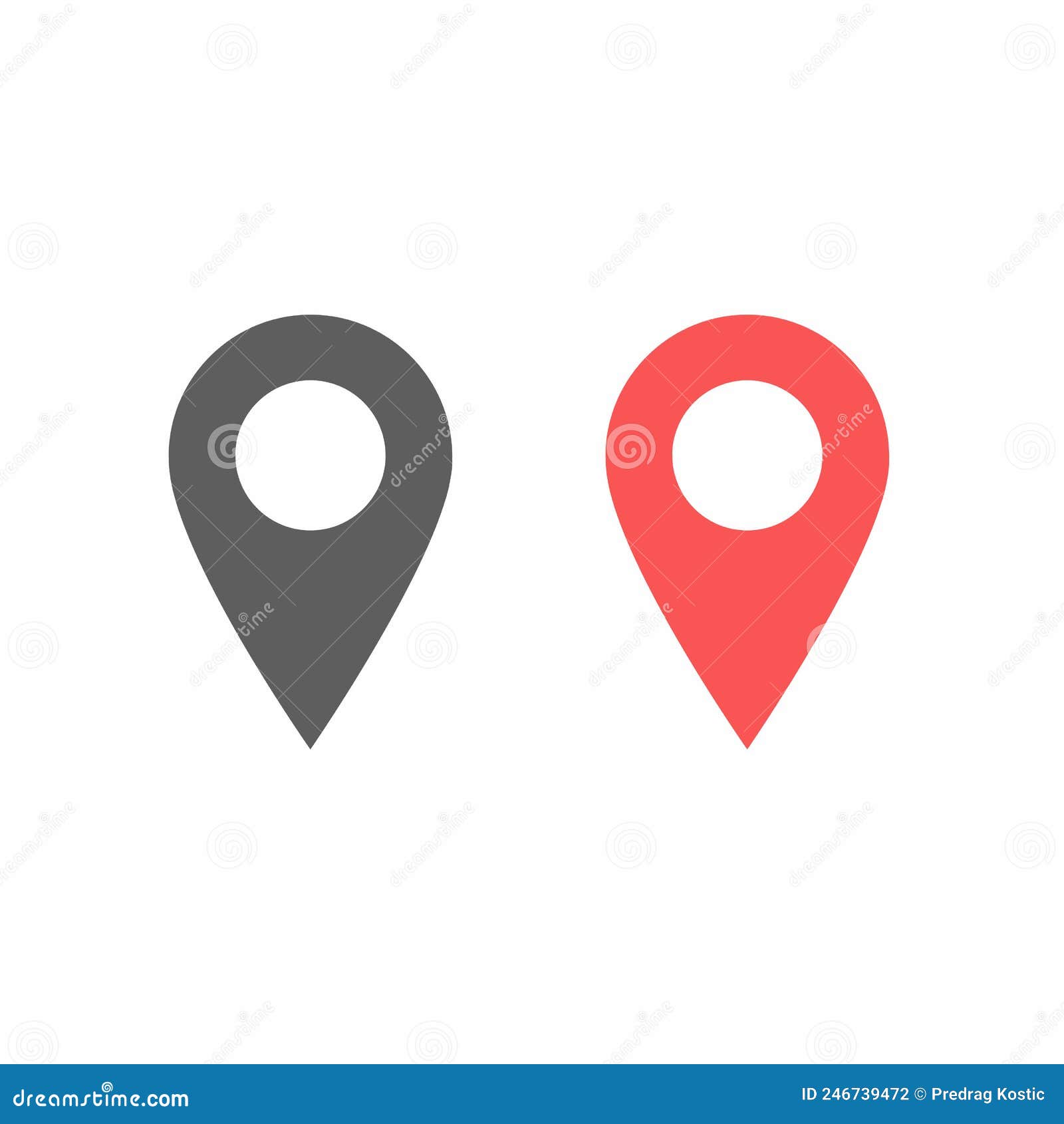 Black and red maps pin stock illustration. Illustration of black ...