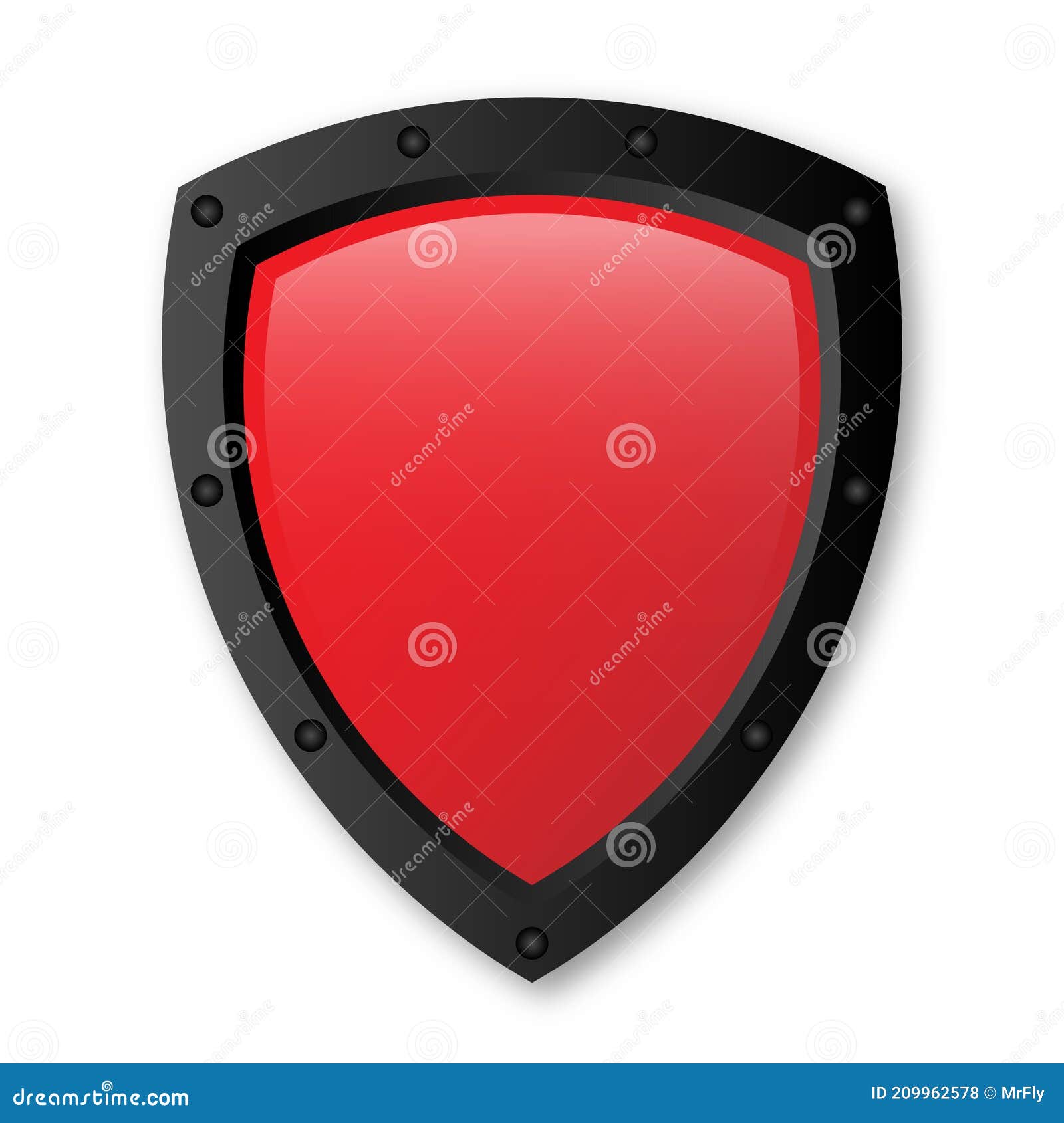 Black and Red Metal Protection Shield, Vector Illustration Stock Vector ...