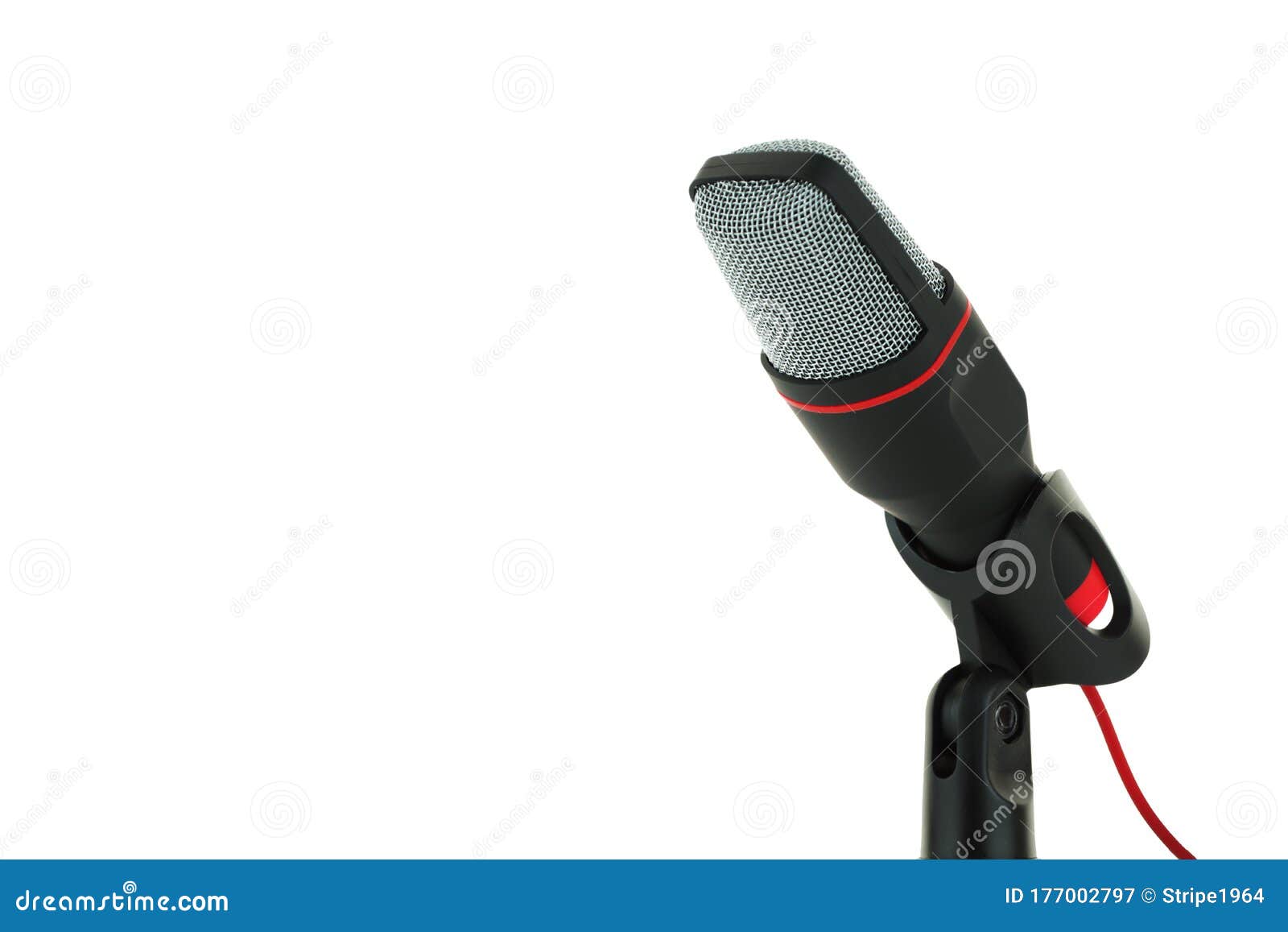 Black and Red Microphone Isolated on White Stock Image - Image of ...