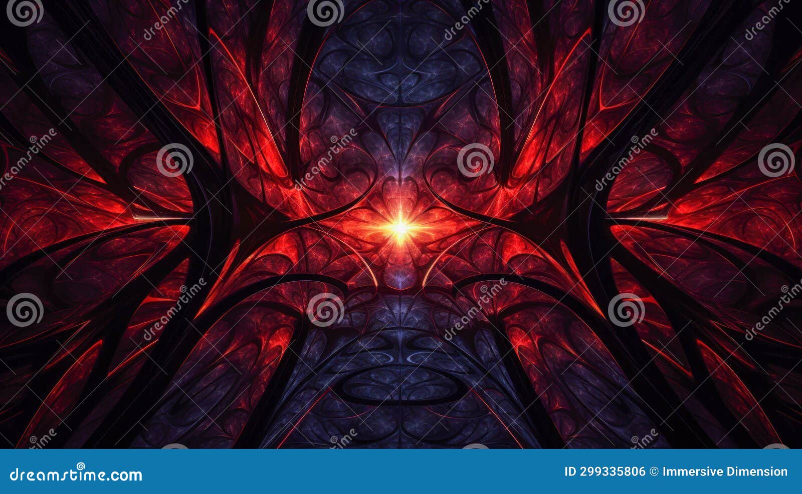 Abstract Black and Red Mirrored Psychedelic Texture. Deep Dark and Deep ...