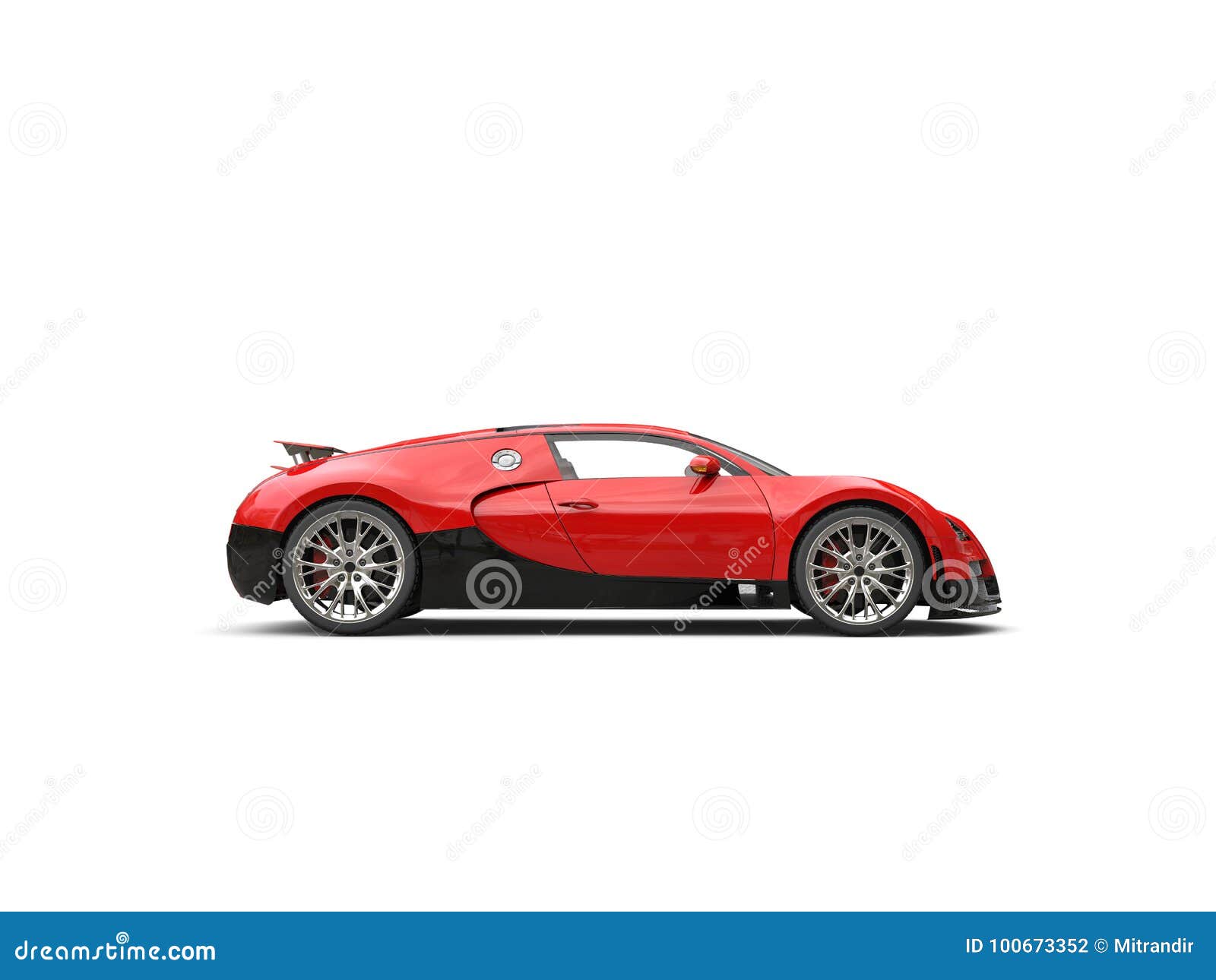 Black and Red Modern Awesome Supercar - Side View Stock Photo - Image ...