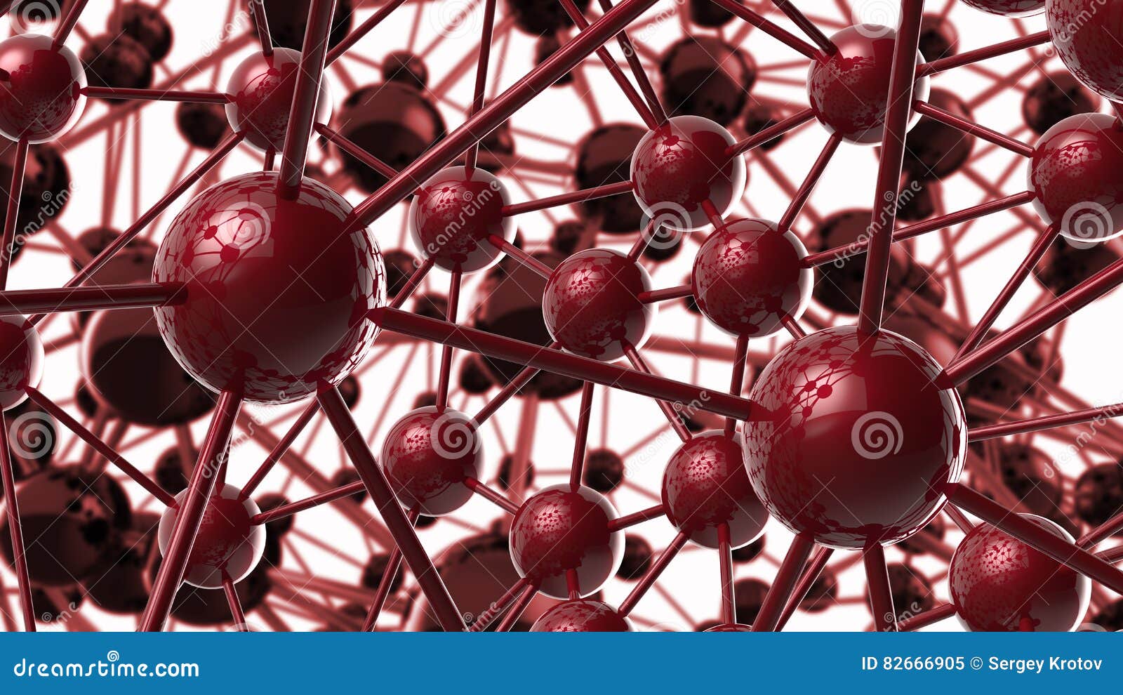 Black and Red Molecular Geometric Chaos Abstract Structure. Science ...