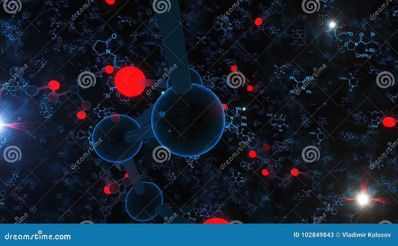 Black and Red Molecule Structures Stock Illustration - Illustration of ...