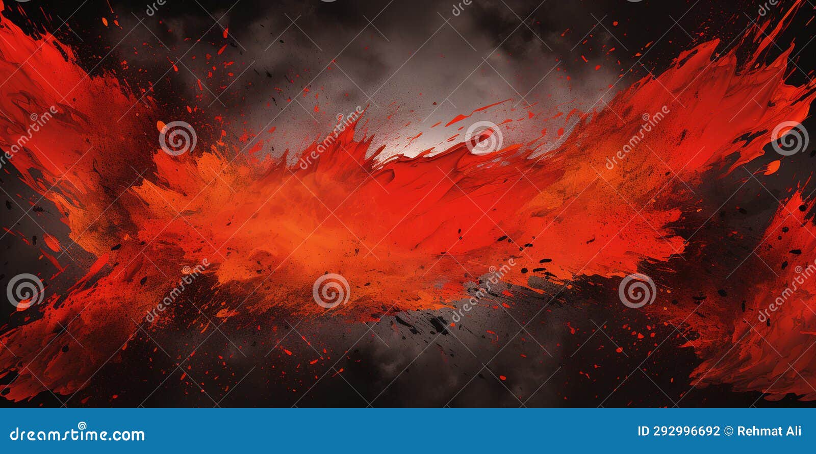 Black and Red Paint Splatter and Rough Brush Strokes Frame the Border ...