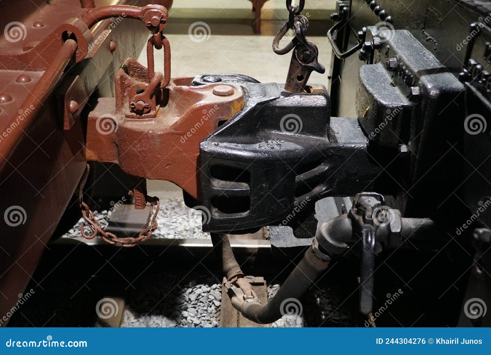 Black and Red Painted Train Cabins Connector Stock Photo - Image of ...