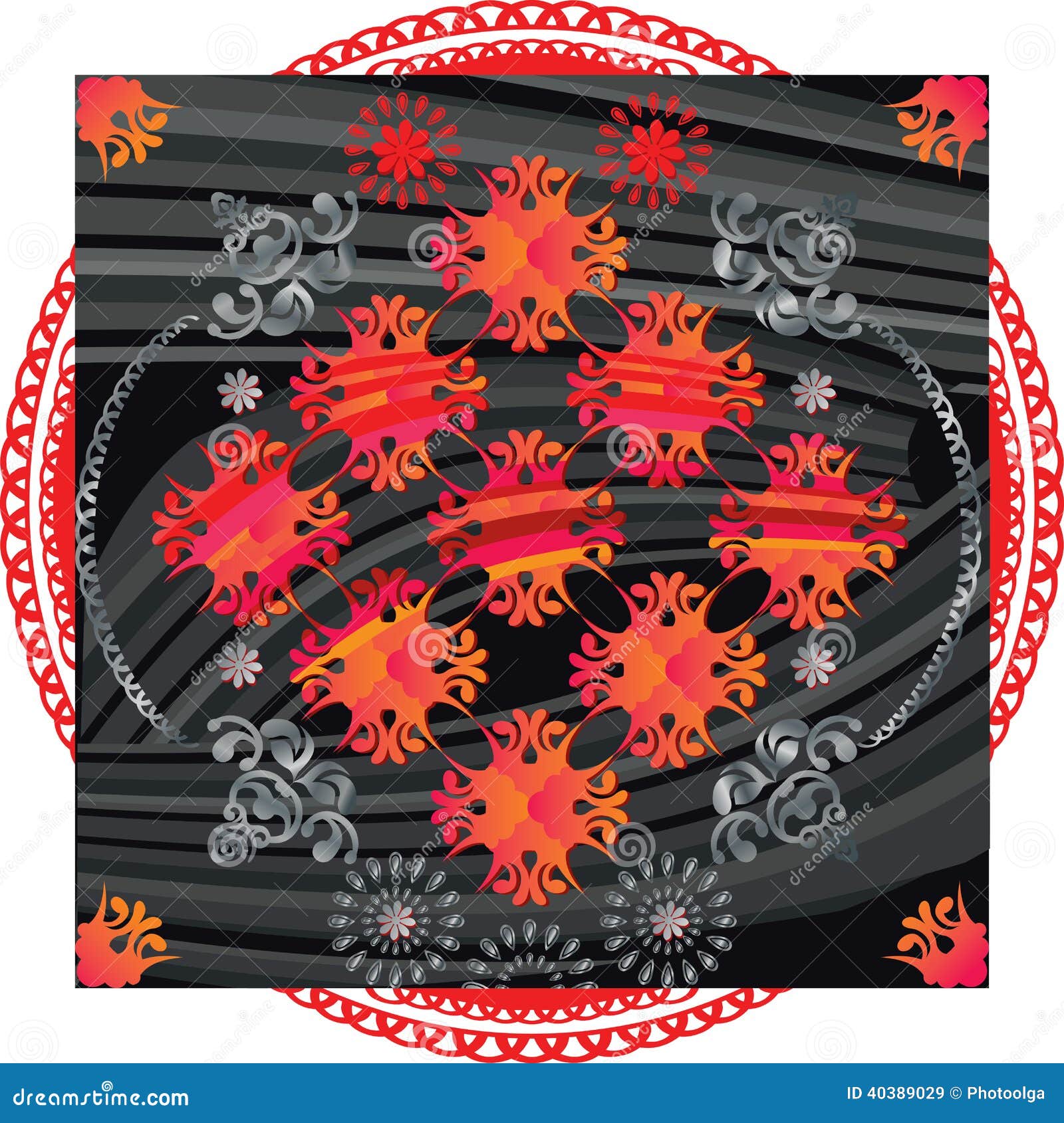 Black-red pattern. Napkin stock vector. Illustration of pattern - 40389029