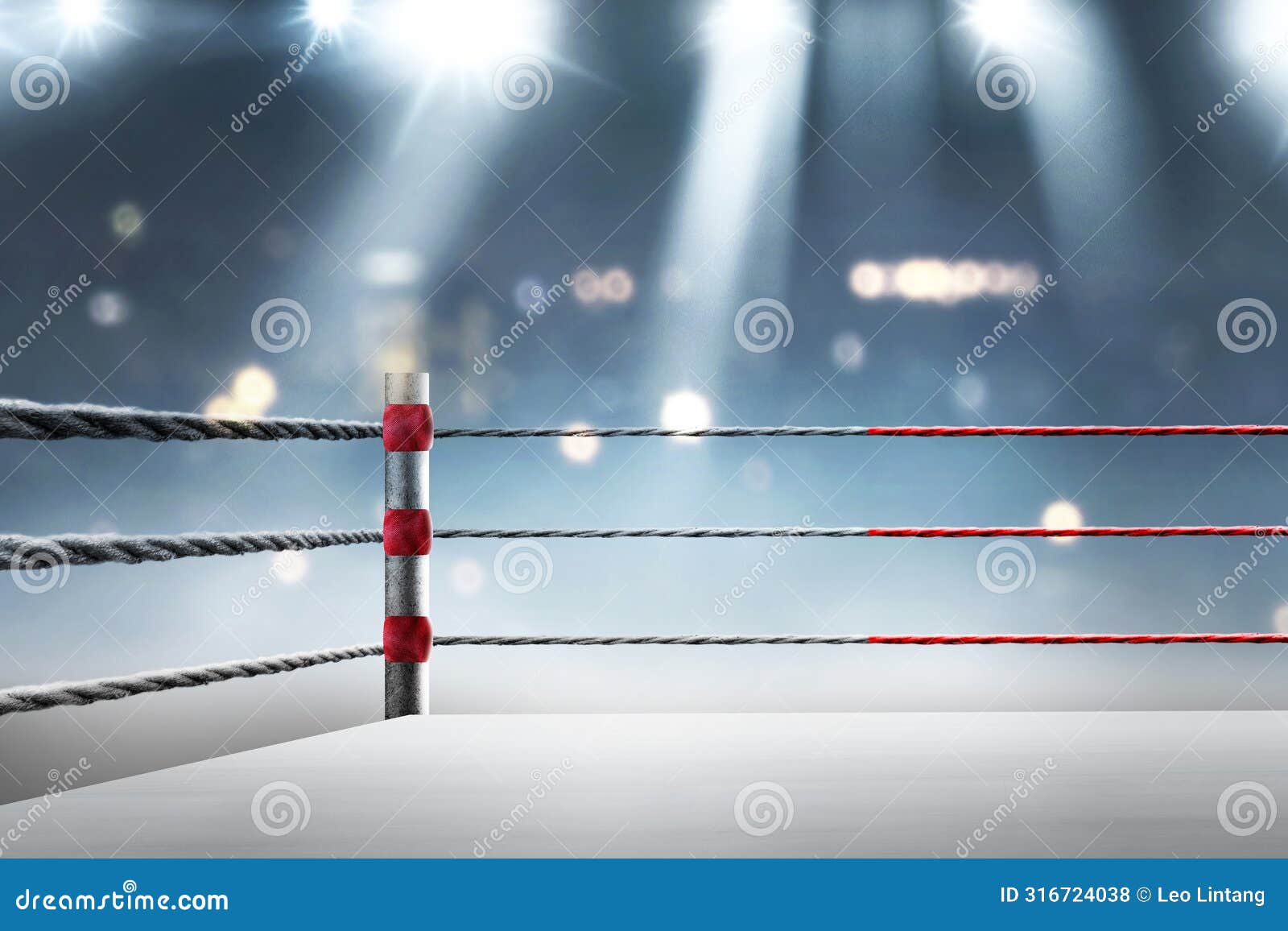 Black and Red Rope on the Boxing Ring Corner Stock Photo - Image of ...