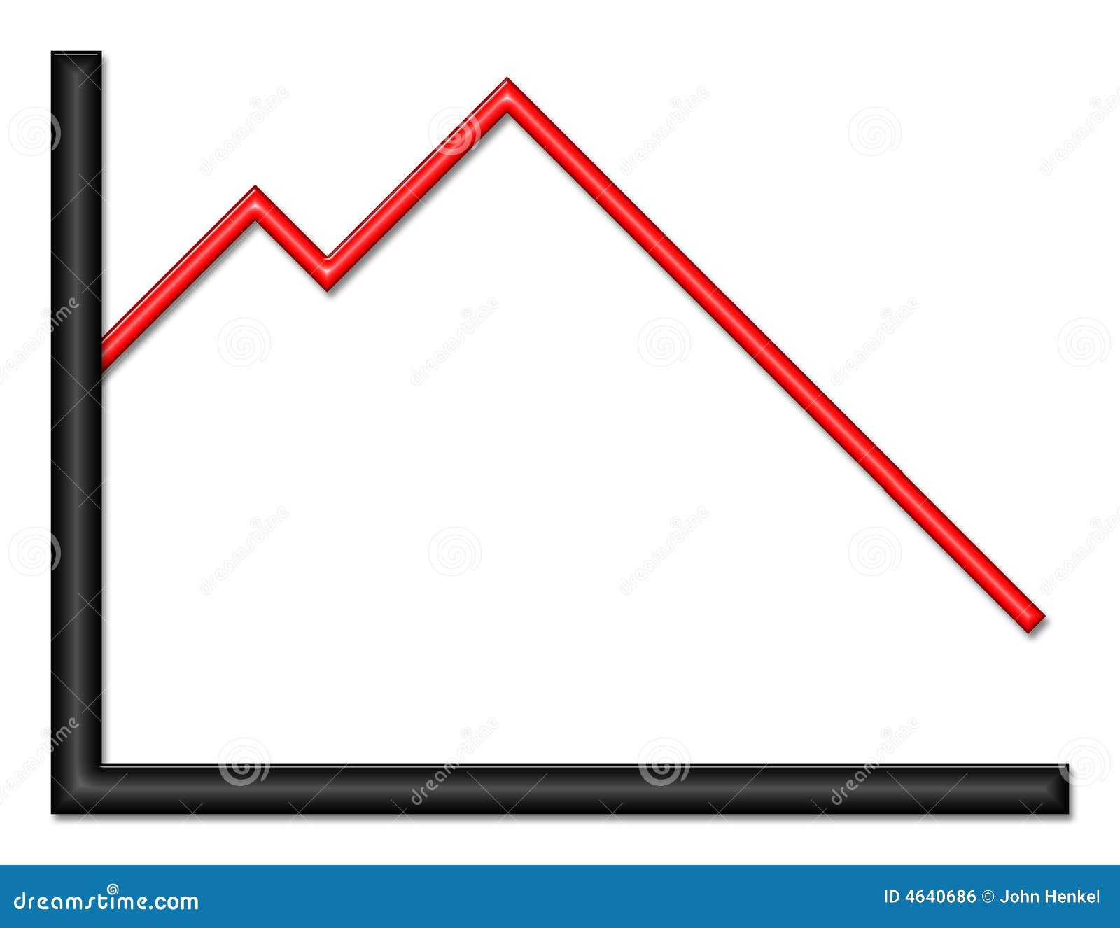 Black and Red Shiny Graph Heading Down Stock Illustration ...