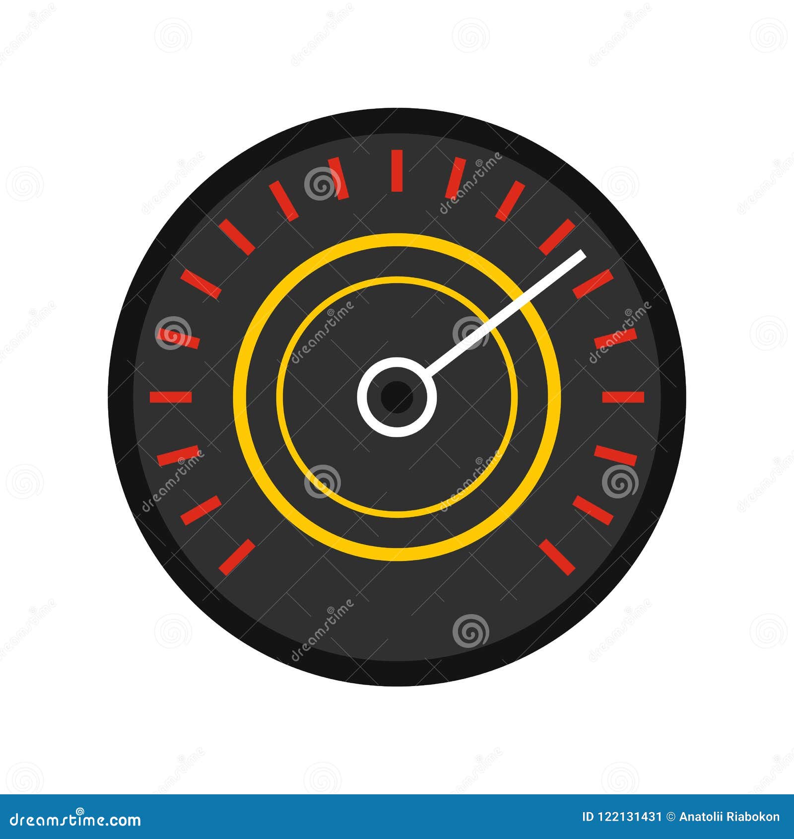 Black Red Speedometer Icon, Flat Style Stock Vector - Illustration of ...