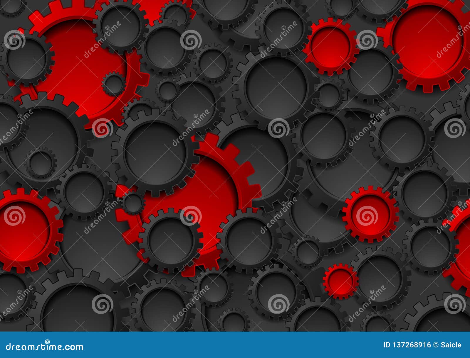 Black and Red Technology Gears Abstract Background Stock Vector ...