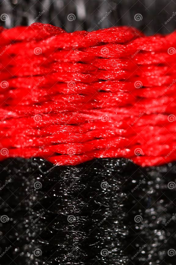 Black and Red Thread on Fabric Stock Photo - Image of clothing ...