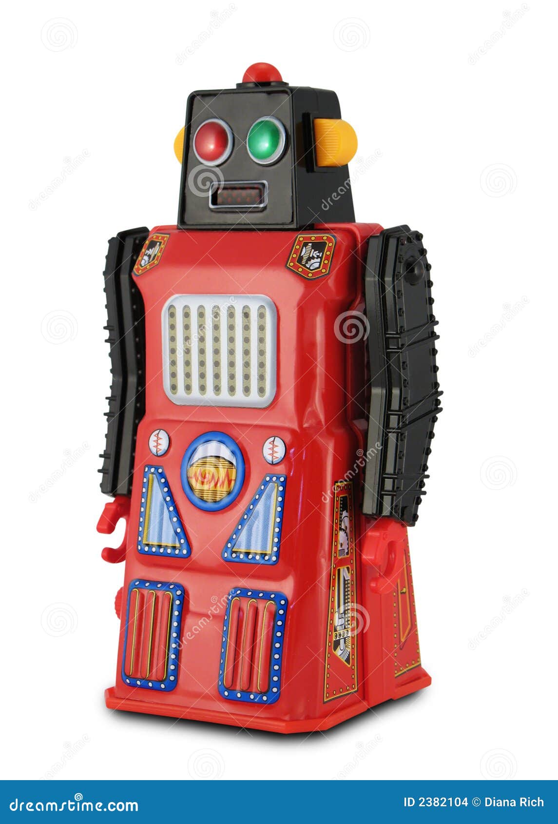 Black and Red Tin Toy Robot Stock Photo - Image of black, windup: 2382104
