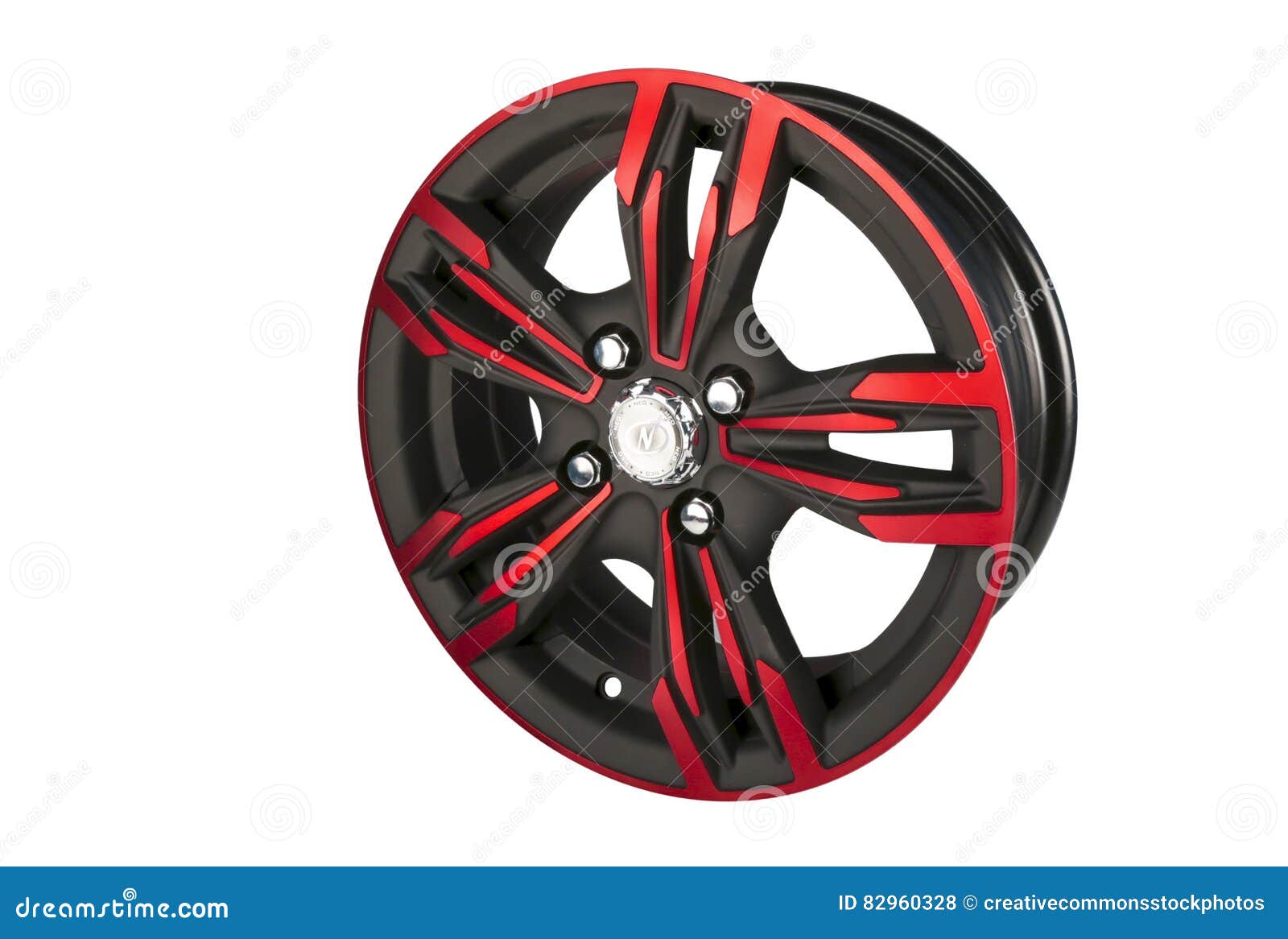 Black And Red Tire Rim Picture. Image: 82960328