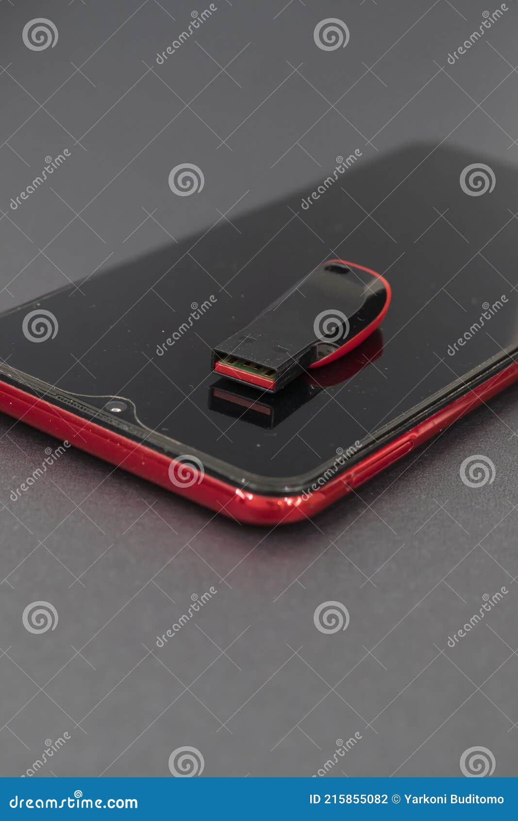 A Black Red USB Flash Drive Stock Photo - Image of plug, flash: 215855082