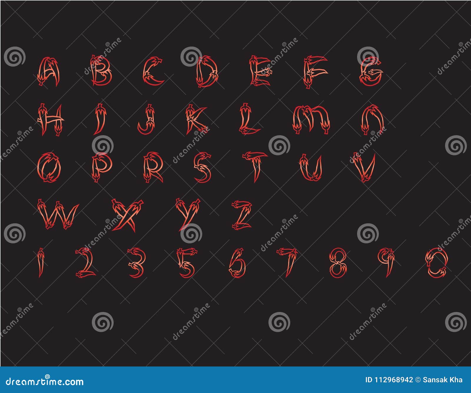 Black and Red Vector of Modern Abstract Font and Alphabet Stock ...