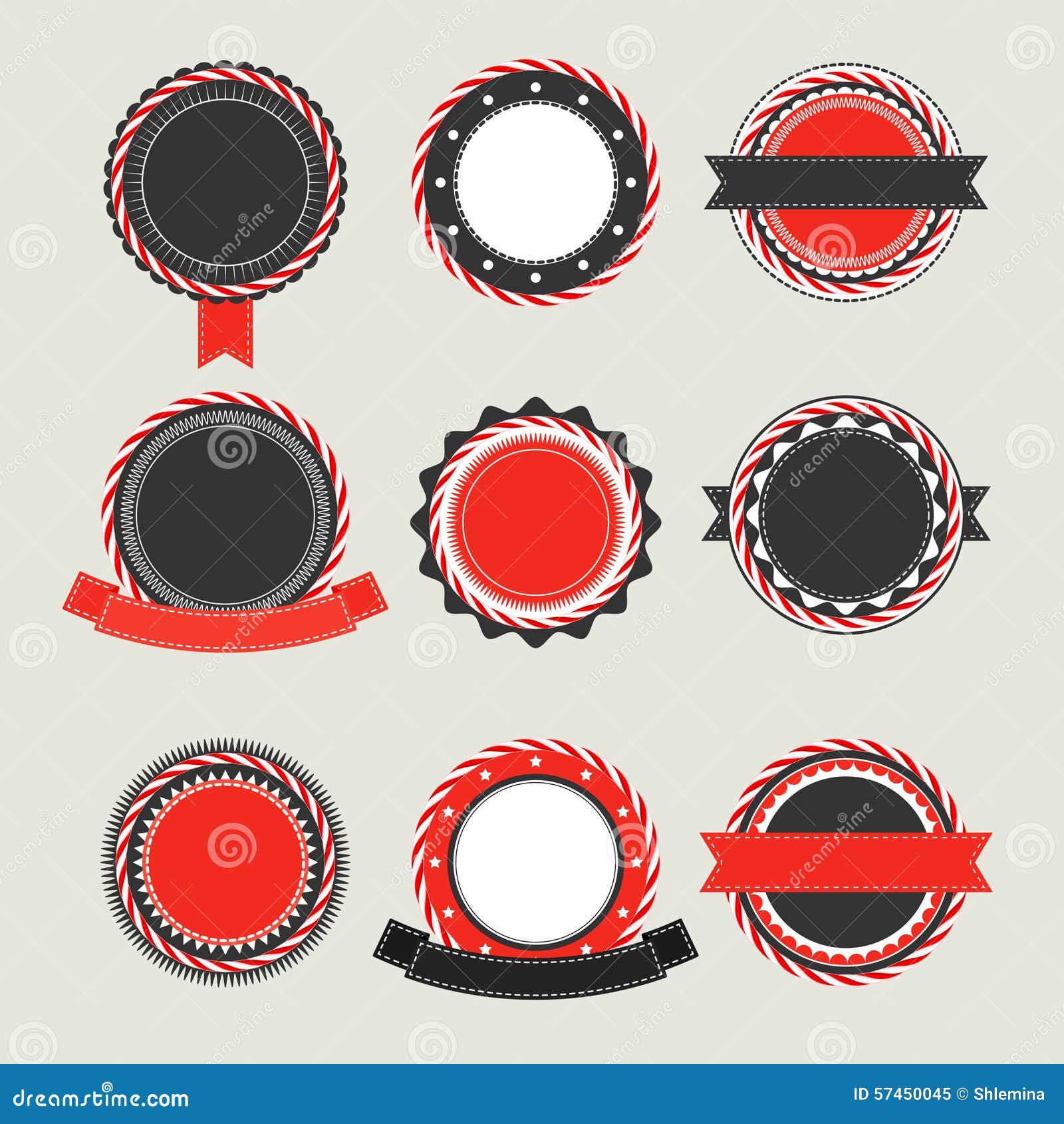Black and Red Vintage Badges Templates Stock Vector - Illustration of ...