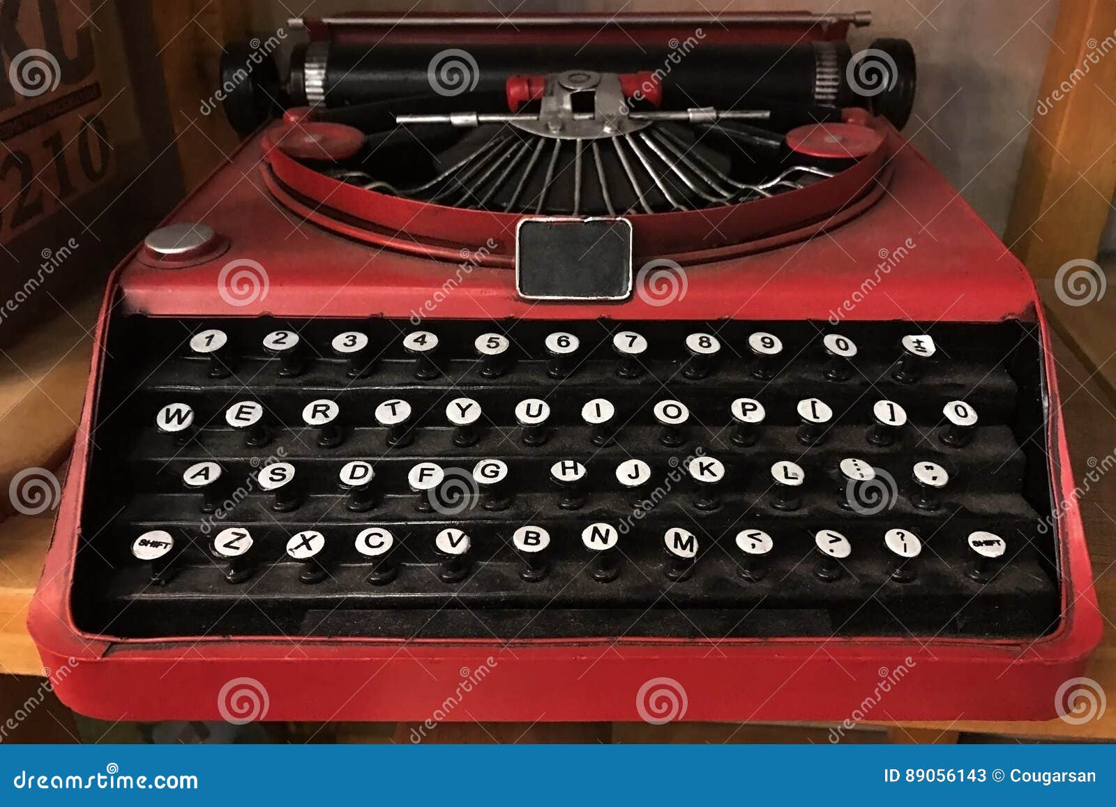 Black and Red Vintage Metal Keyboard Machine Stock Image - Image of ...
