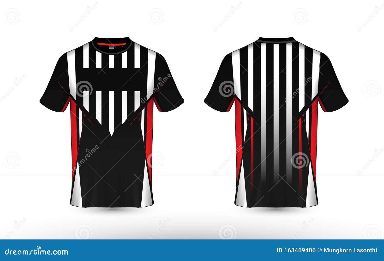 Black Red And White Layout E Sport T Shirt Design Template Stock