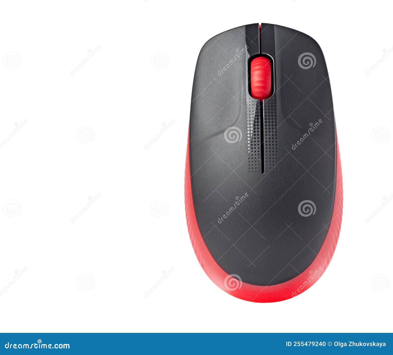 Black and Red Wireless Laser Computer Mouse on a White Background Stock ...