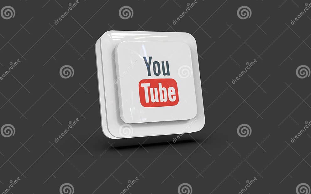 Black and Red Youtube Button Rendering, Marketing Design Editorial Photography - Image of ...
