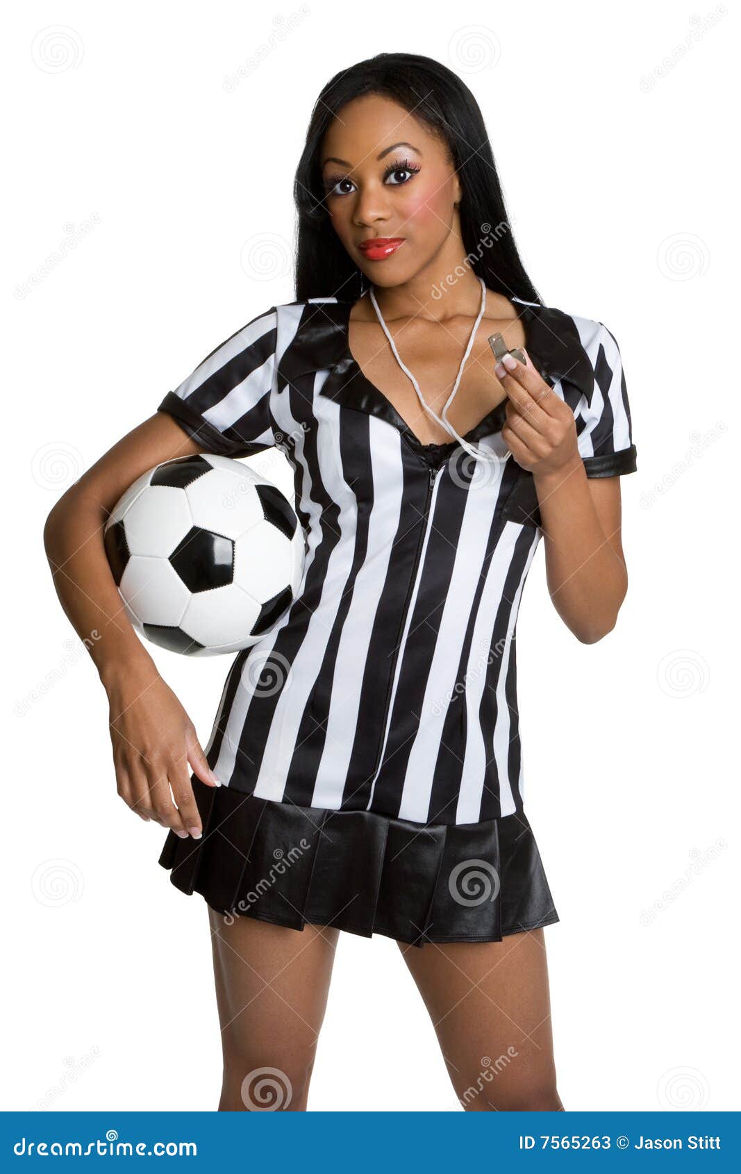 Black Referee Woman stock image. Image of football, outfit - 7565263