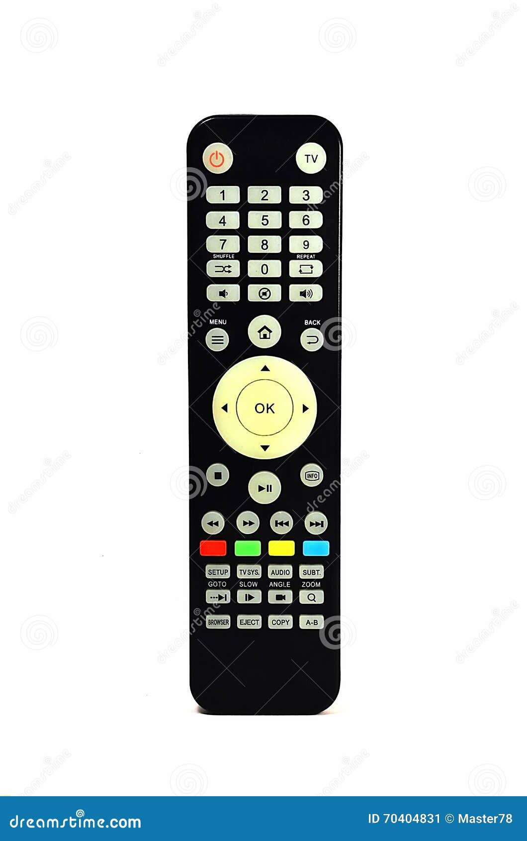 Black Remote Control with Button Stock Image - Image of digital, color ...