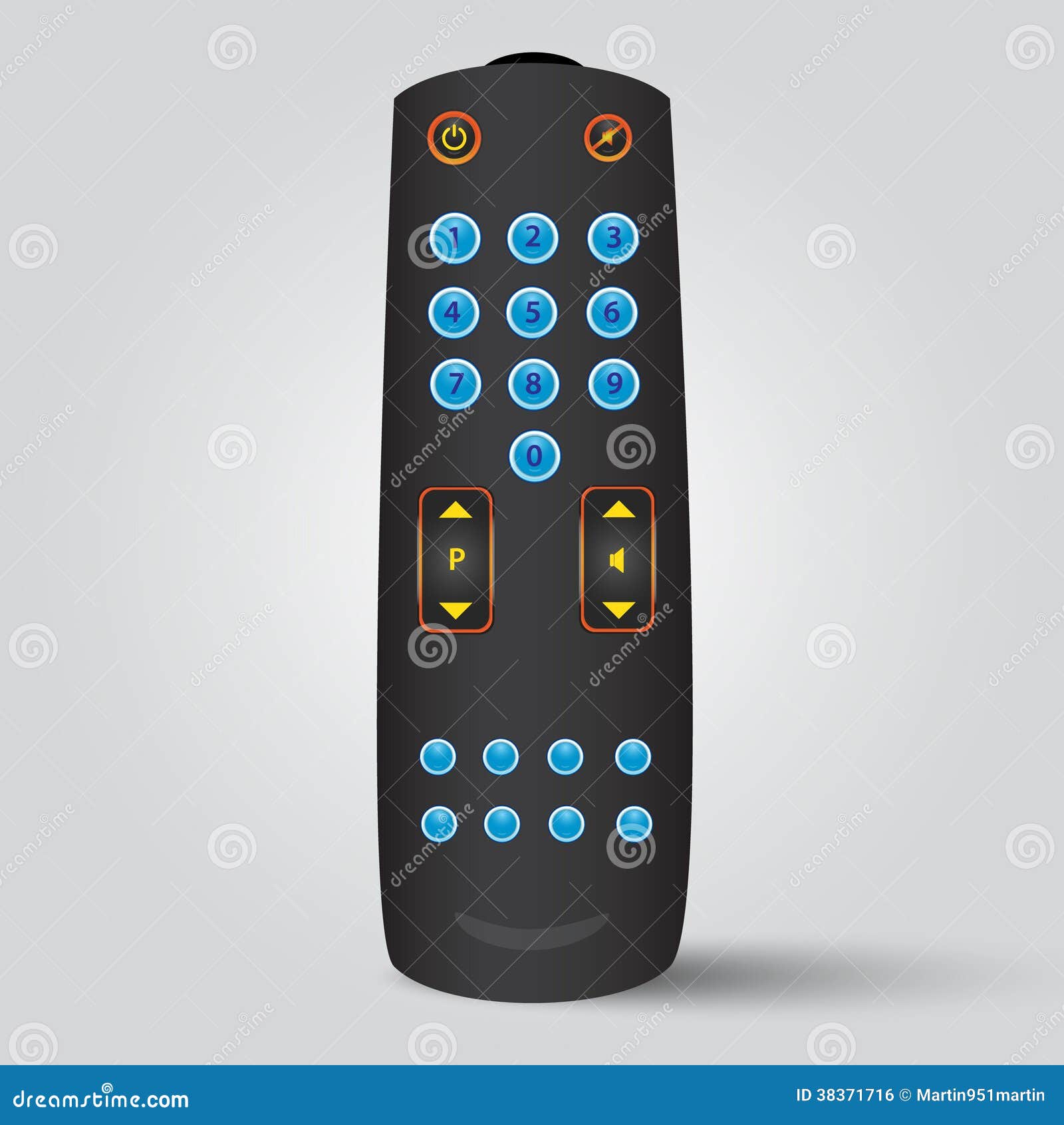 Black Remote Control and Buttons Eps10 Stock Vector - Illustration of ...