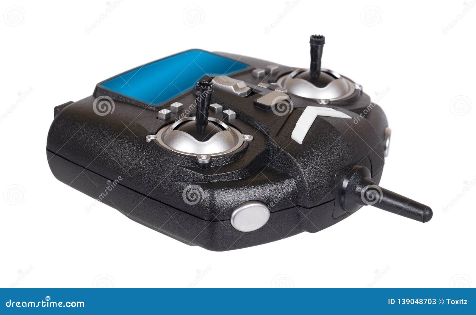 Black Remote Control for Drone, RC with Antenna Stock Image - Image of ...