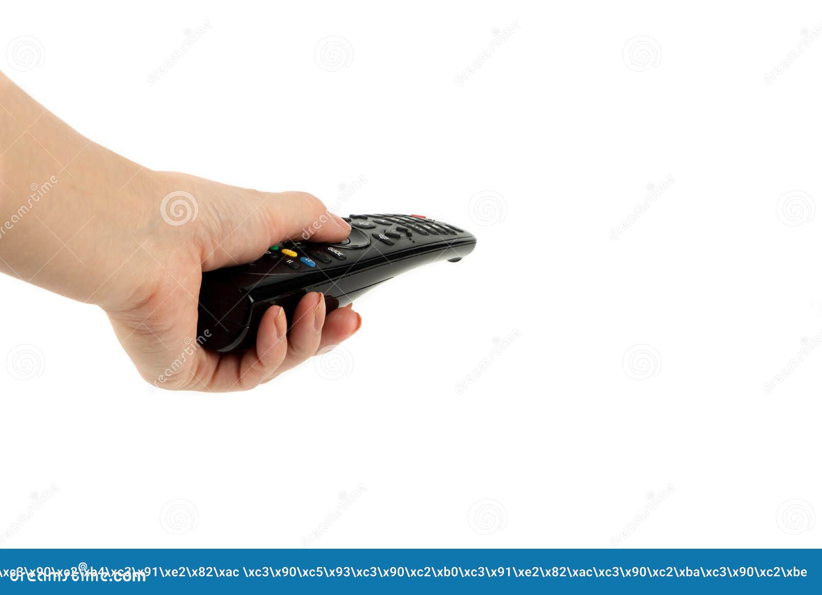 Black Remote Control in Hand Isolated on White Background Stock Image ...