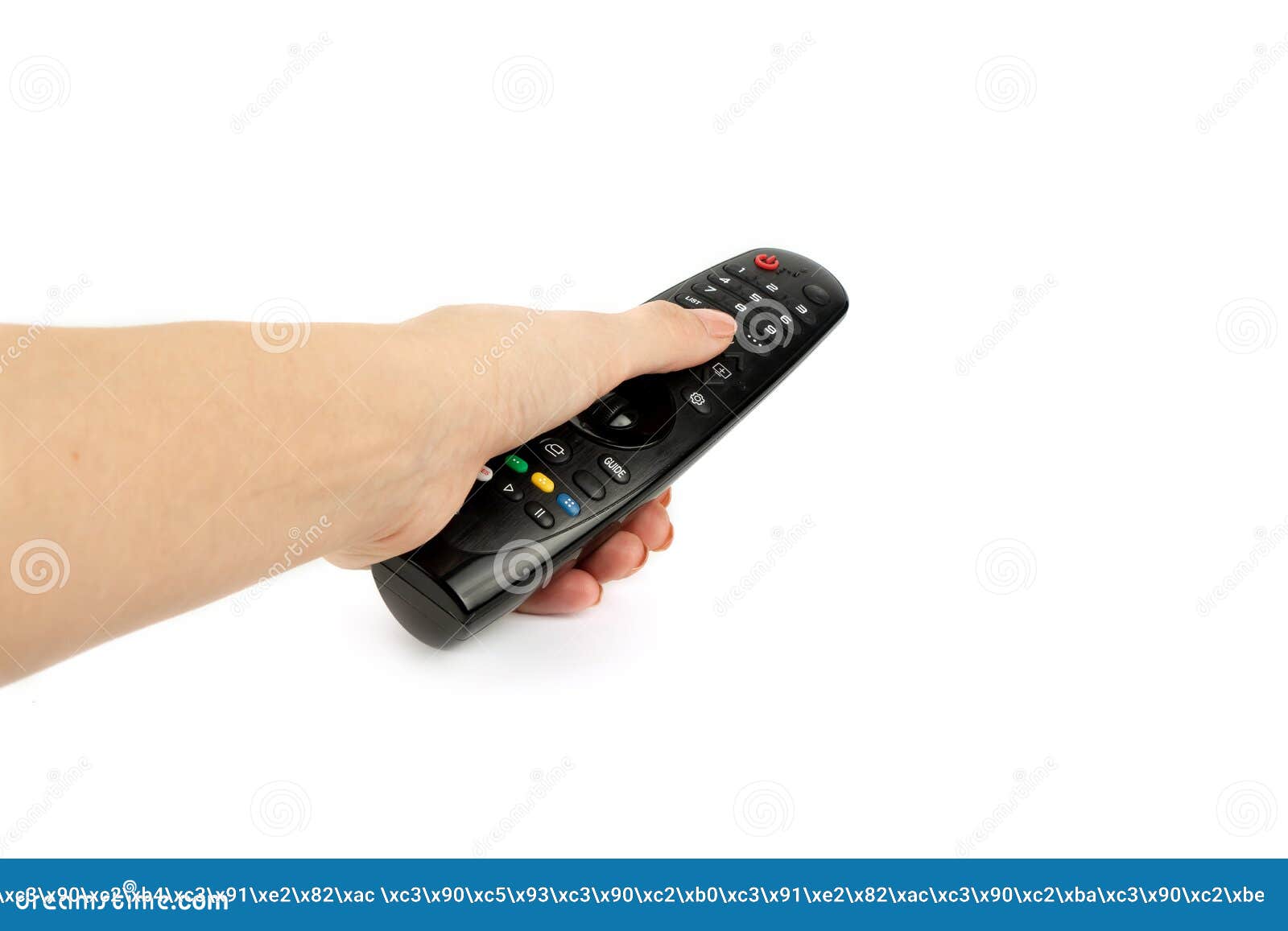 Black Remote Control in Hand Isolated on White Background Stock Photo ...