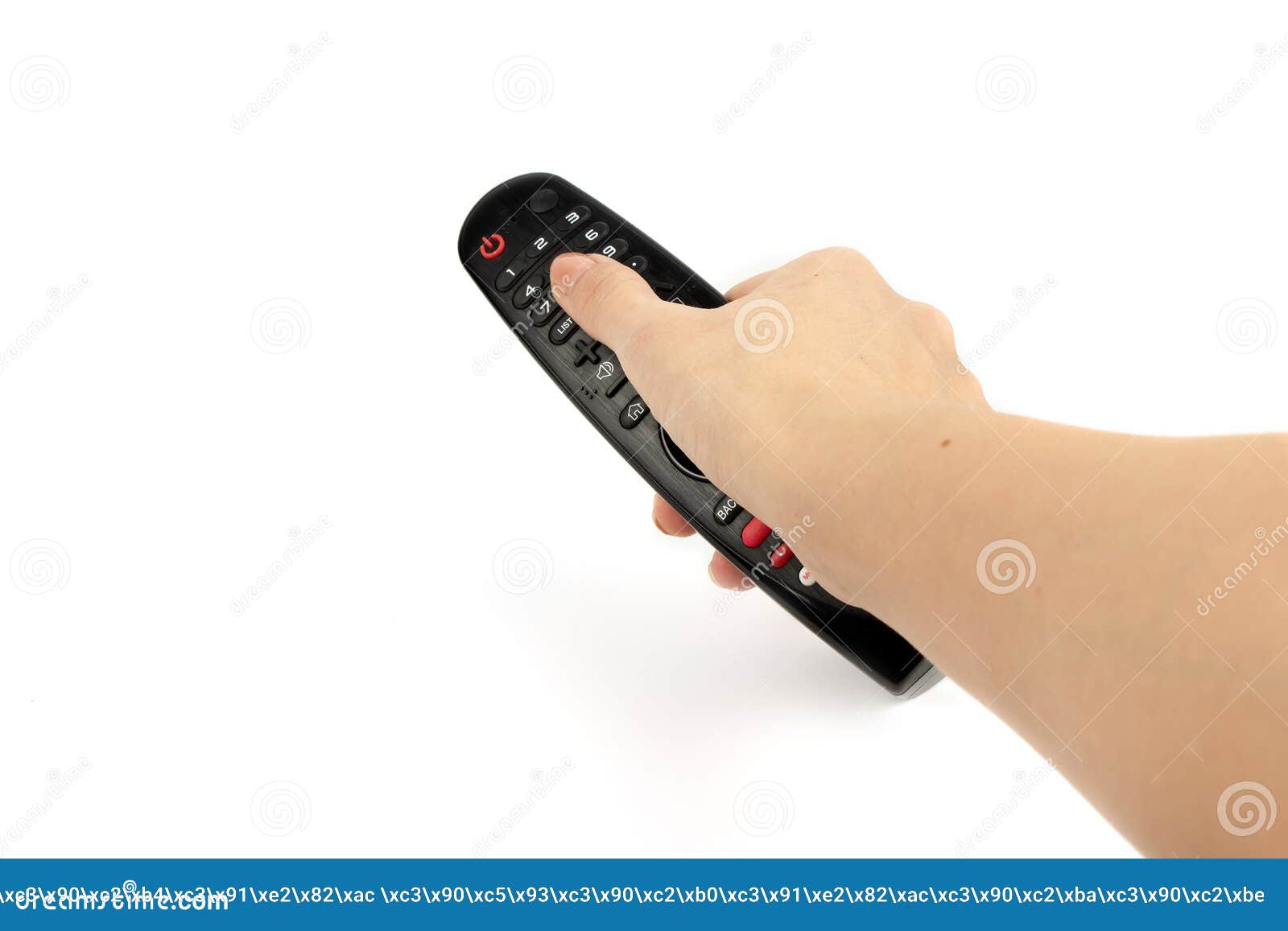 Black Remote Control in Hand Isolated on White Background Stock Photo ...