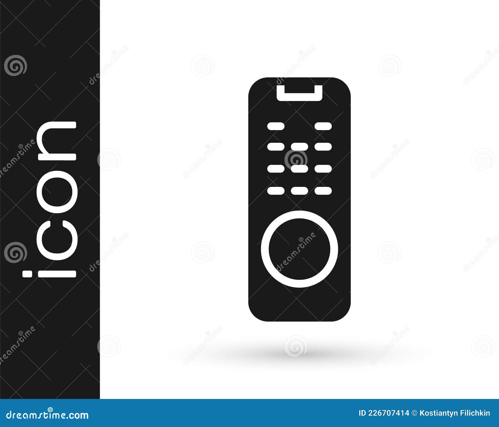 Black Remote Control Icon Isolated on White Background. Vector Stock ...