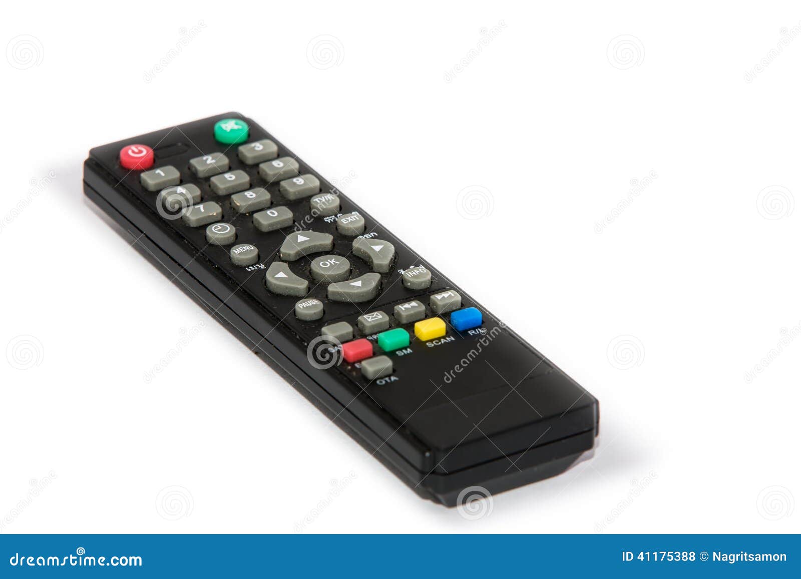 Black Remote Control. Isolated on White Background Stock Photo - Image ...