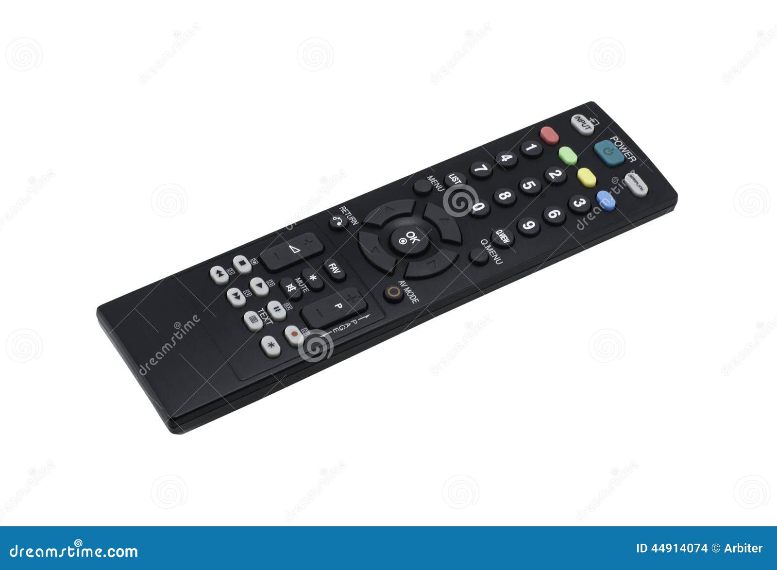 Black TV Remote Control On White Background Royalty-Free Stock Photo ...