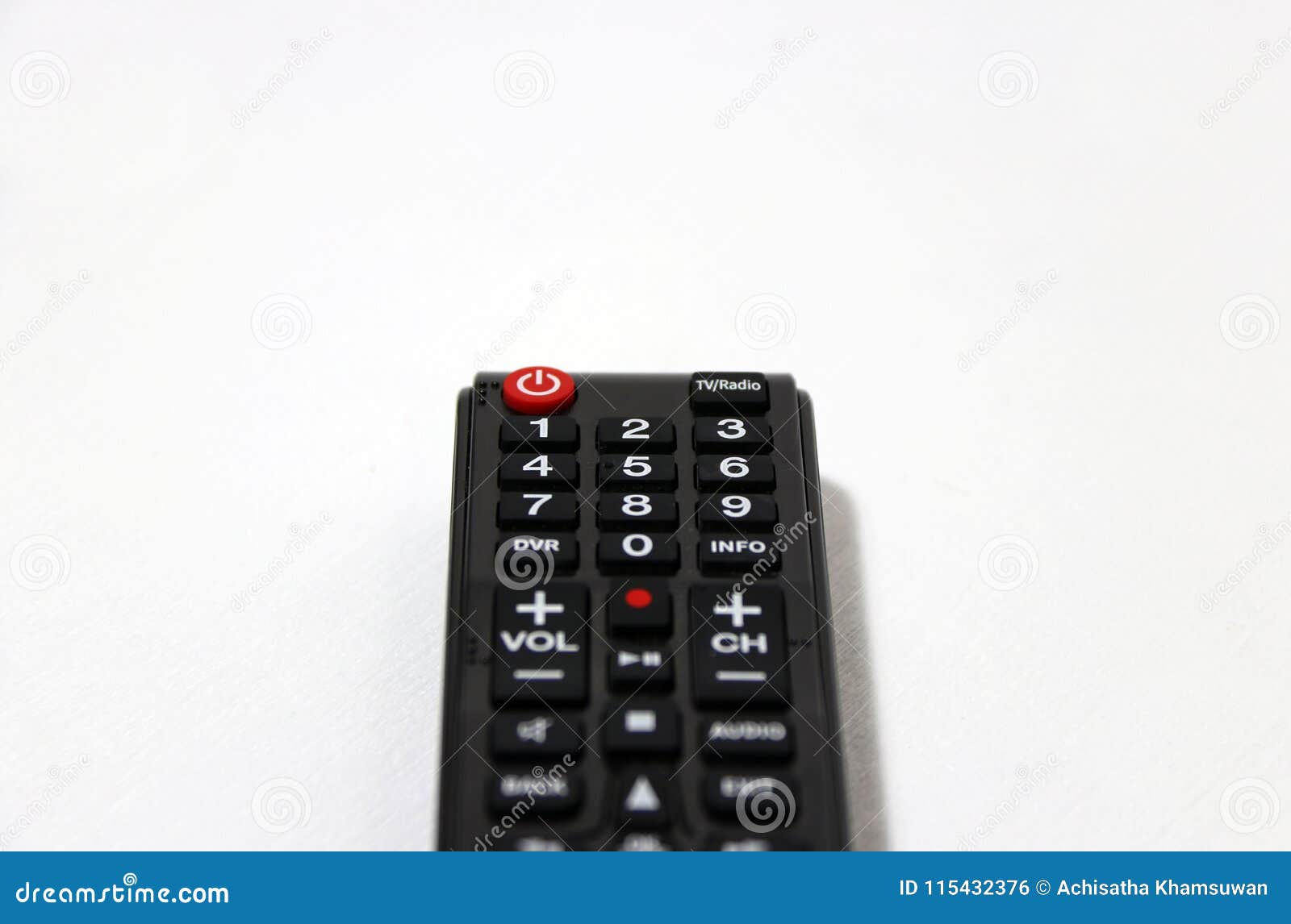 Black Remote Control Isolated on White Background. for Control of a ...