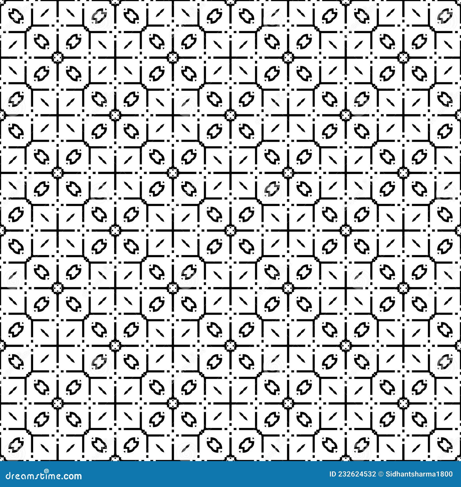 Vector Black Repeated Design on White Background Geometric Pattern ...
