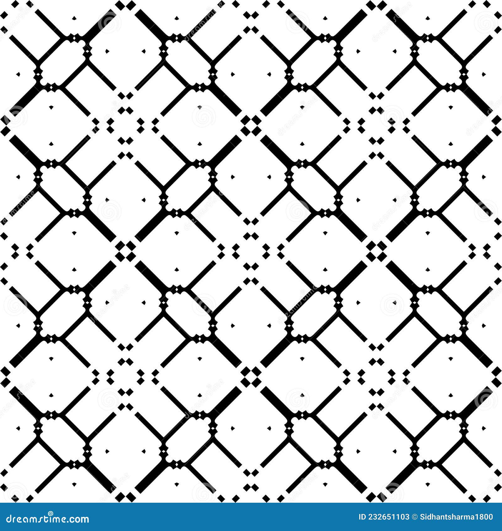 Vector Black Repeated Design on White Background Geometric Small ...
