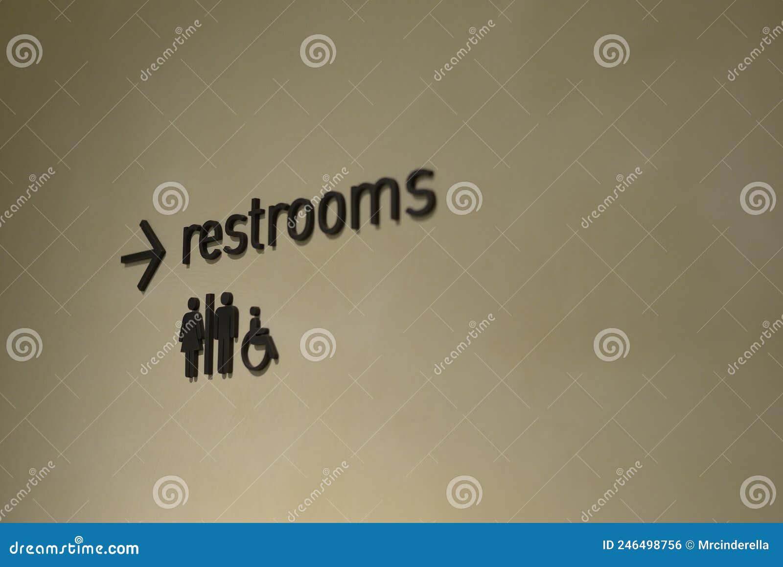 Black Restroom Sign in Museum Stock Photo - Image of letters, woman ...