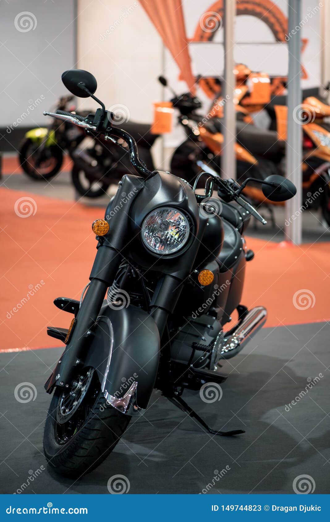 Black retro motorcycle stock image. Image of chromed - 149744823