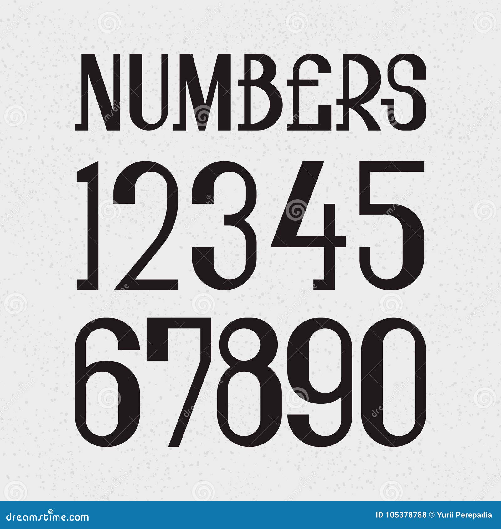 Black Retro Style Numbers. Vector Symbols Stock Vector - Illustration ...