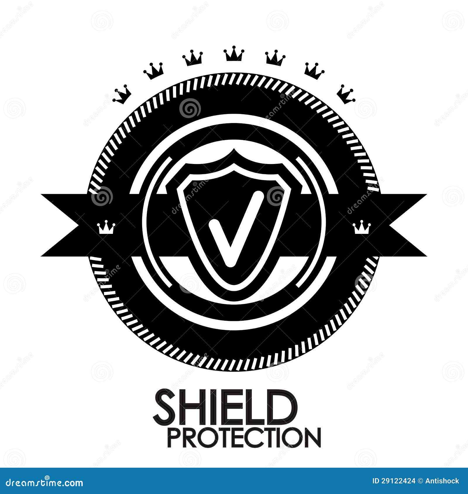 Black Retro Vintage Label Protection Stamp Stock Vector - Illustration ...