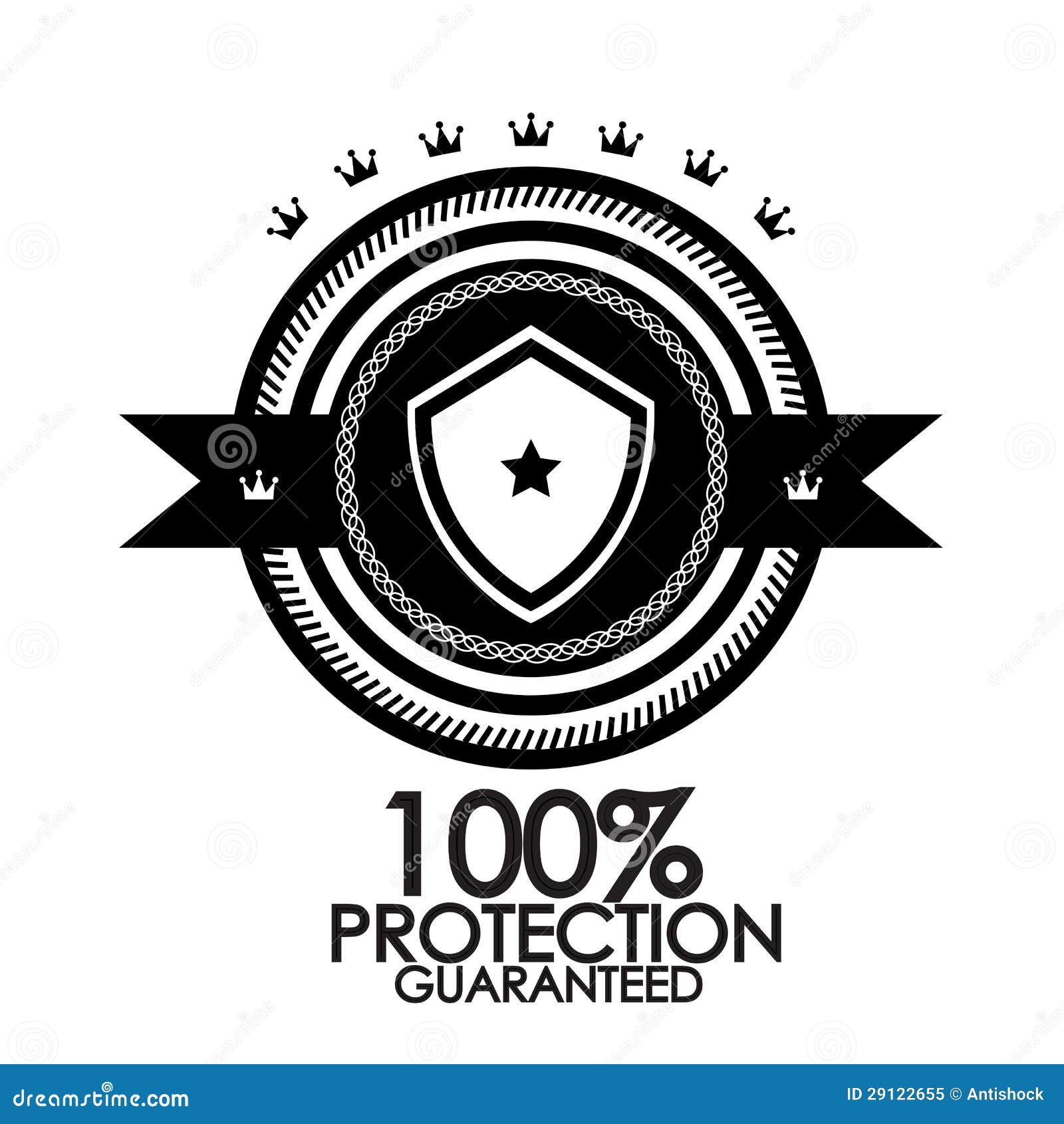Black Retro Vintage Label Protection Stamp Stock Vector - Illustration ...