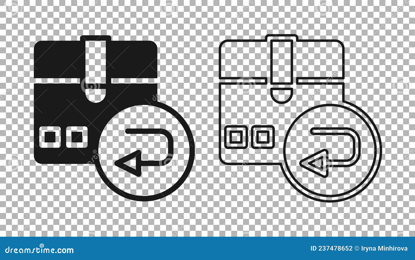 Black Return Cardboard Box Icon Isolated on Transparent Background. Box ...
