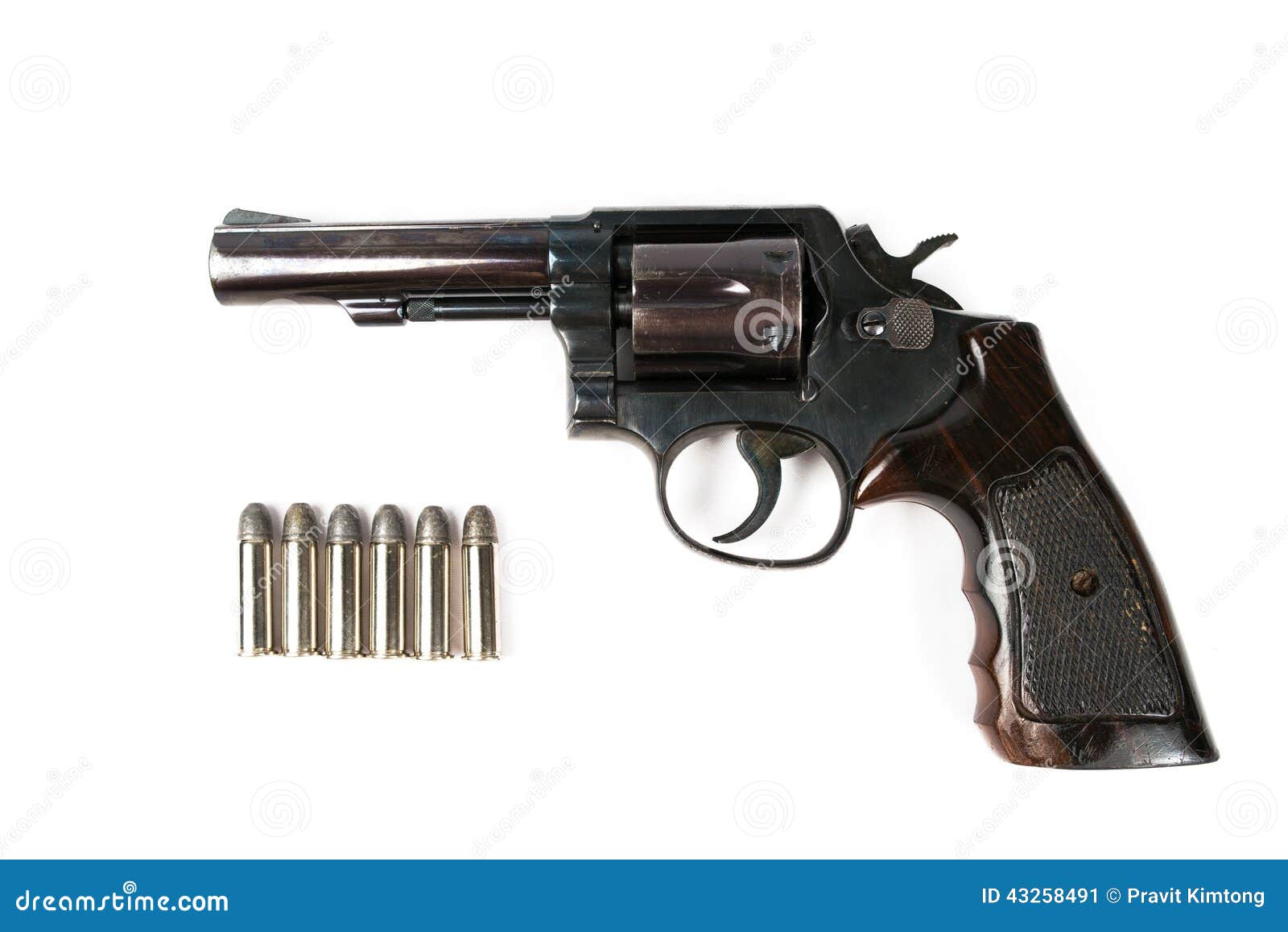 Black Revolver Gun Isolated on White Background Stock Image - Image of ...