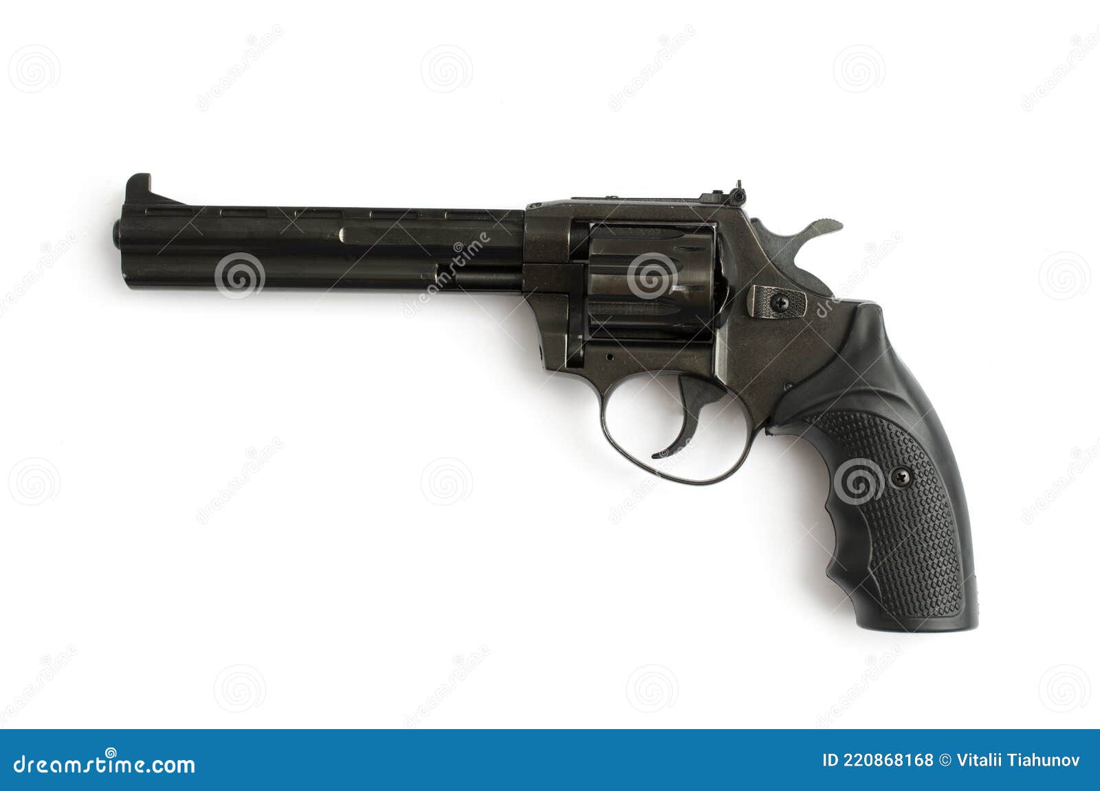 Black Revolver Isolated on a White Background Stock Photo - Image of ...