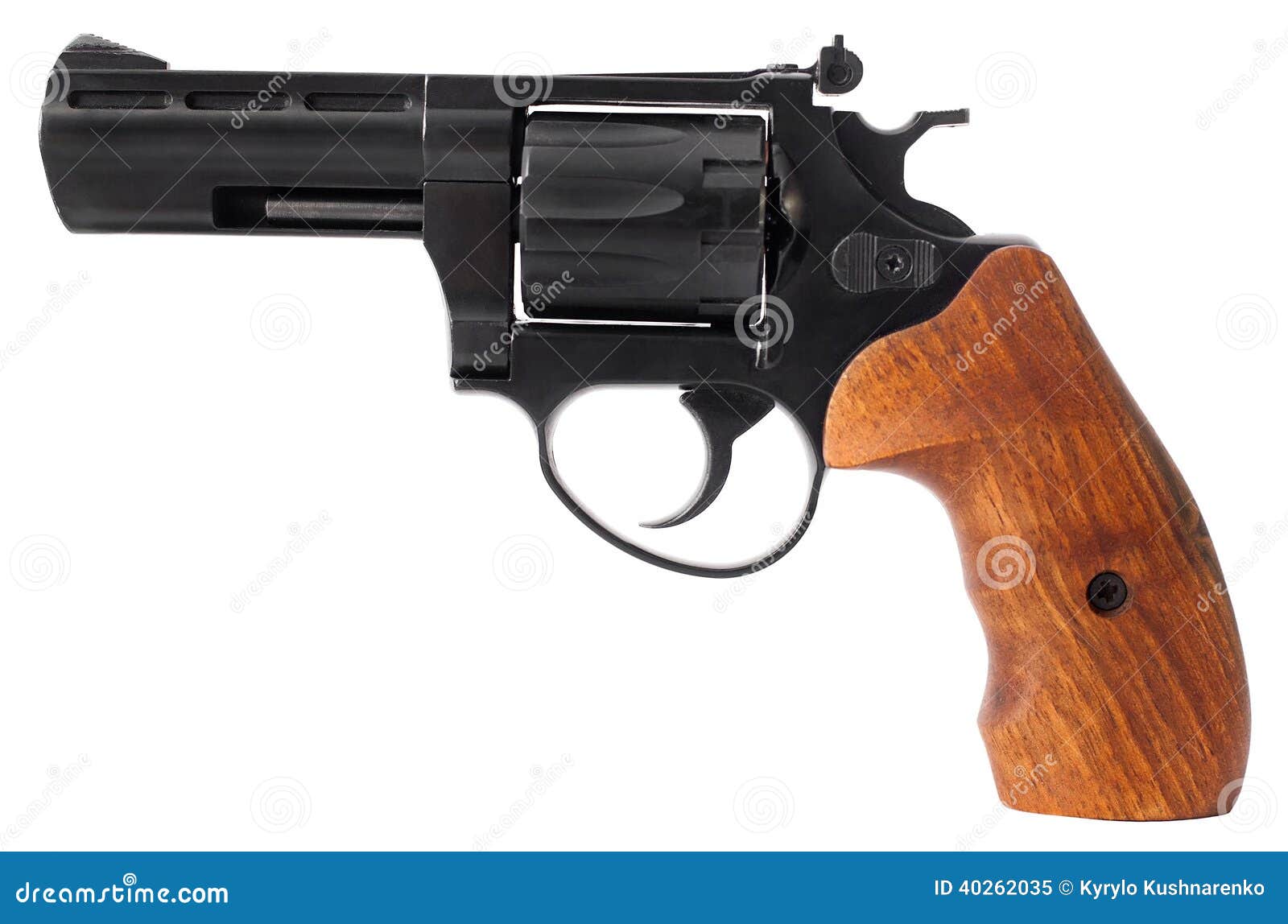 Black Revolver Isolated On White Background Stock Image | CartoonDealer ...