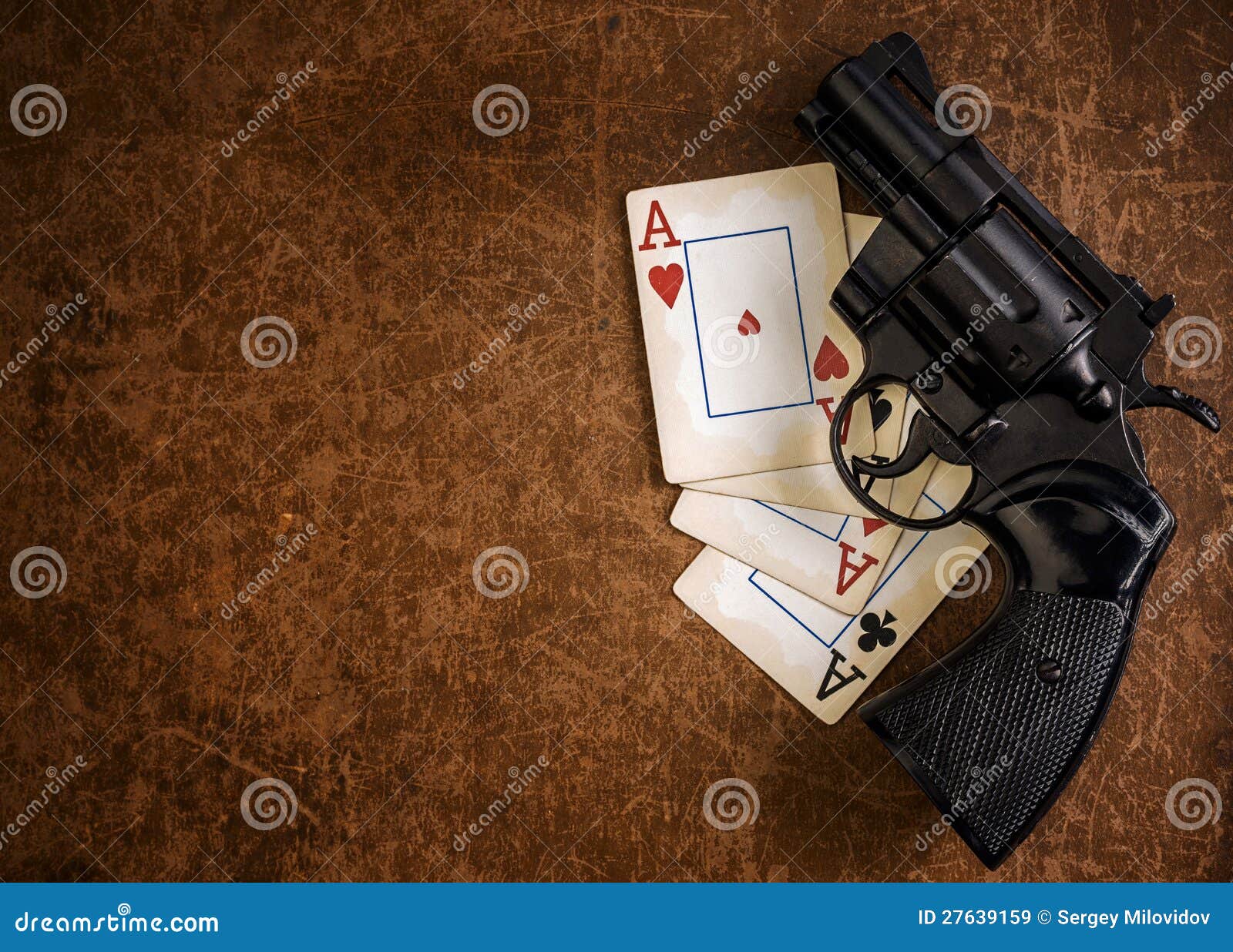 Black Revolver And Old Playing Cards Stock Image | CartoonDealer.com ...