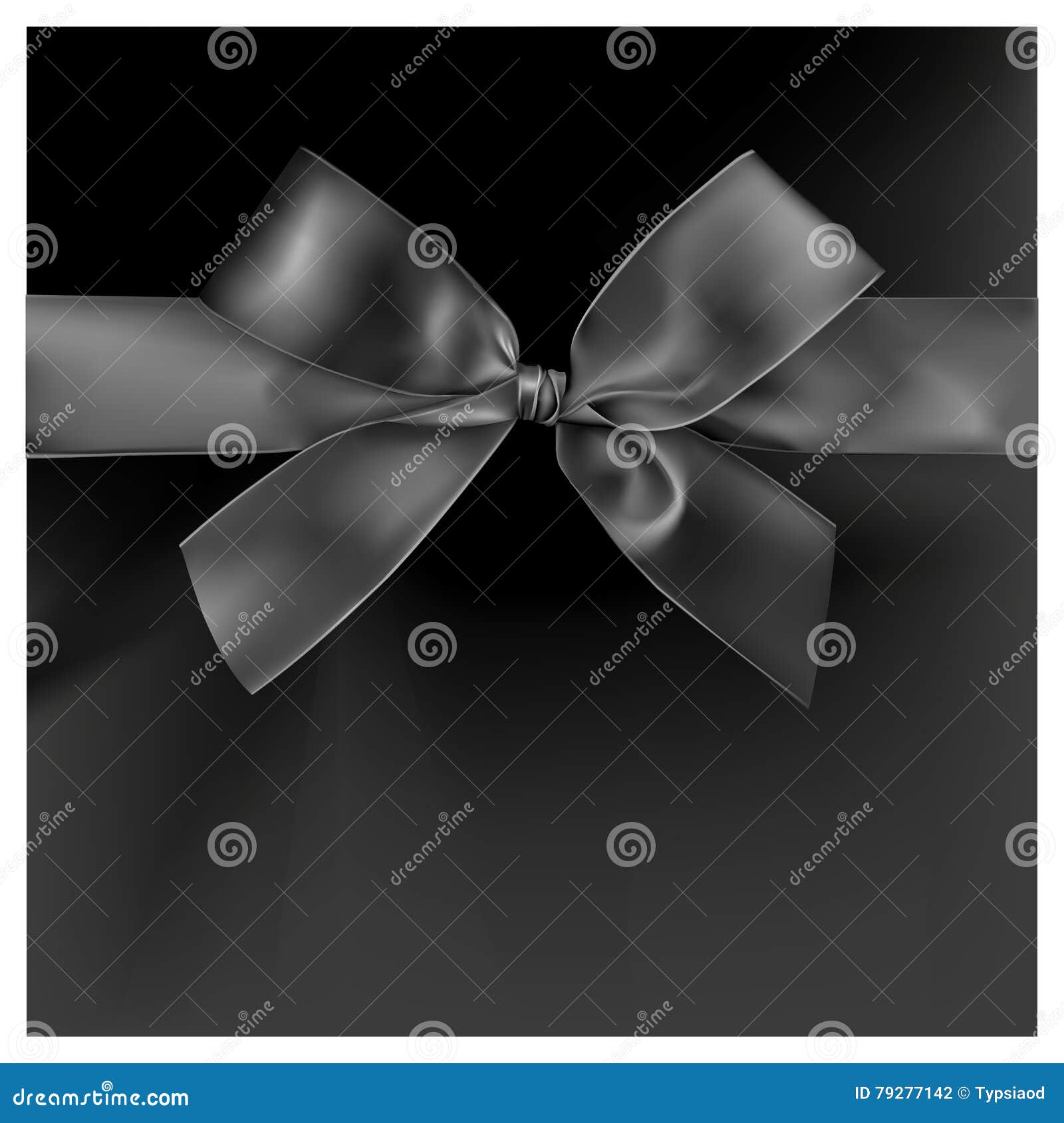 Black Ribbon on Black Color Background. Stock Illustration ...