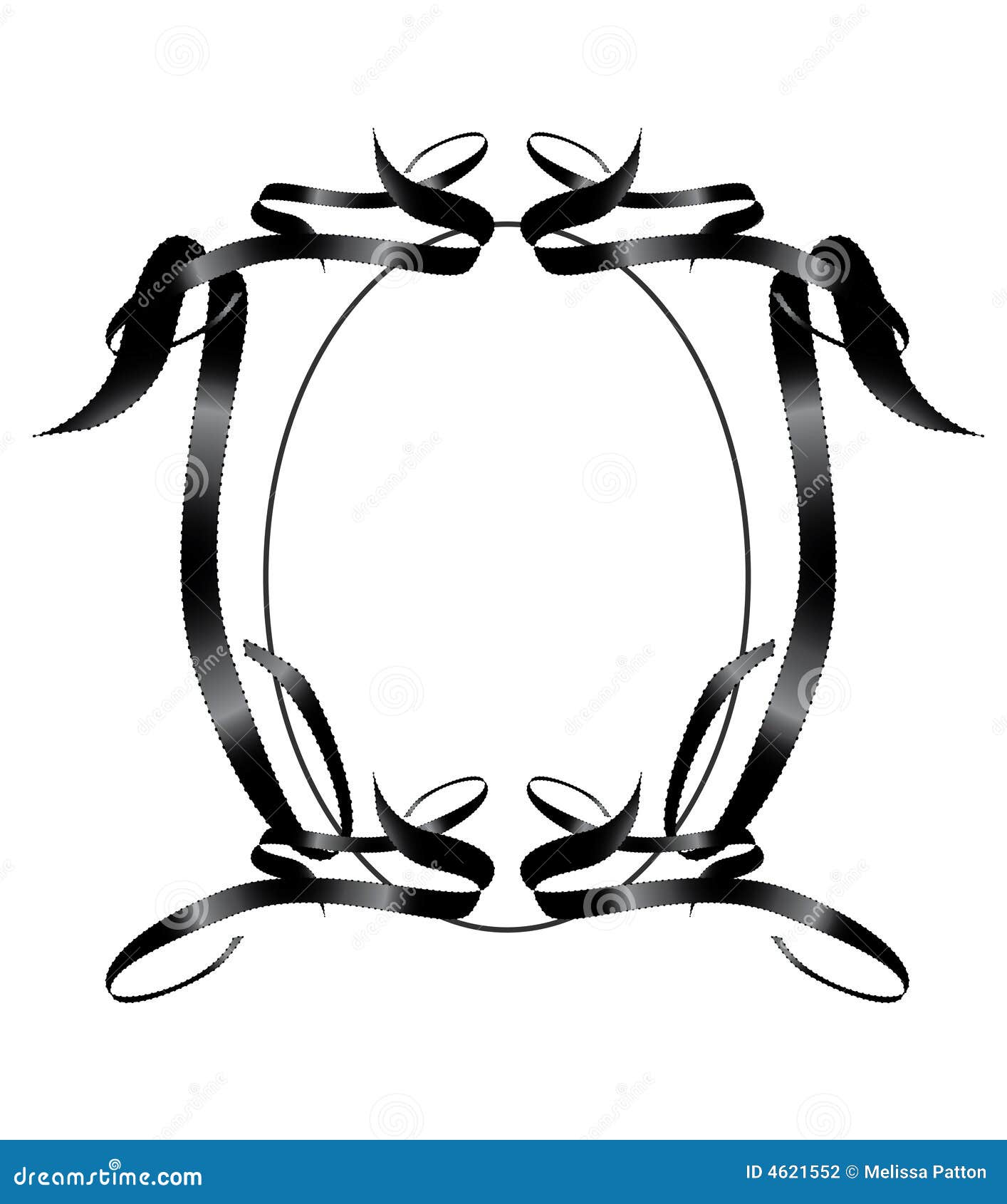 Black Ribbon Frame Element stock vector. Illustration of satiny - 4621552